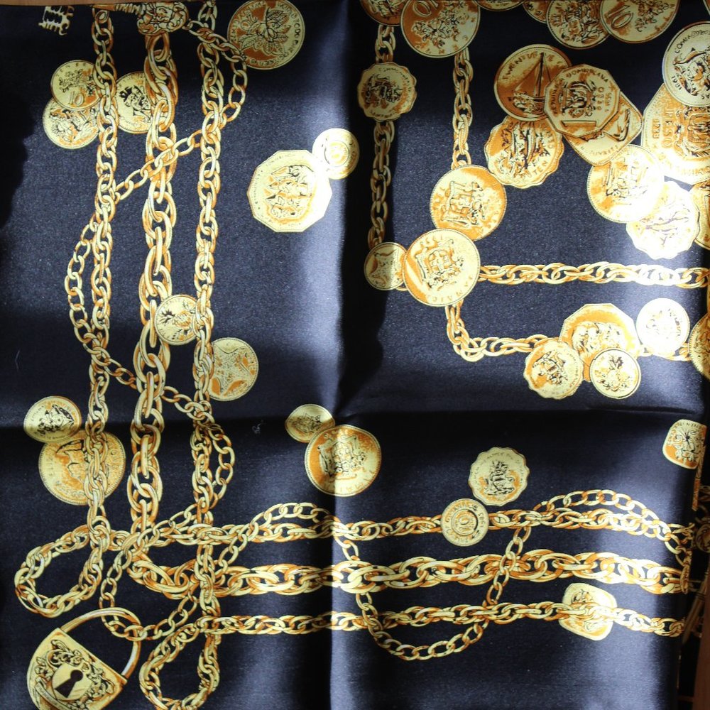 Franklin Mint Golden Caribbean Coin Scarf - Gem